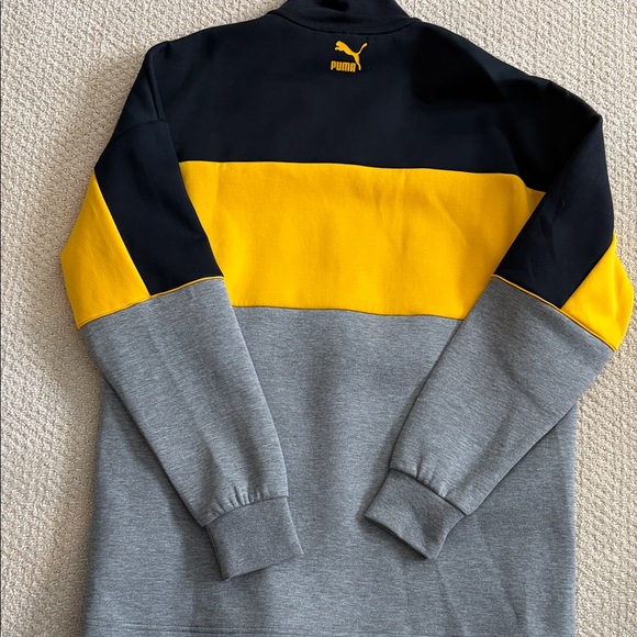Puma | Sweaters | Puma Mens Zipup Sweater In Black Yellow And Gray ...